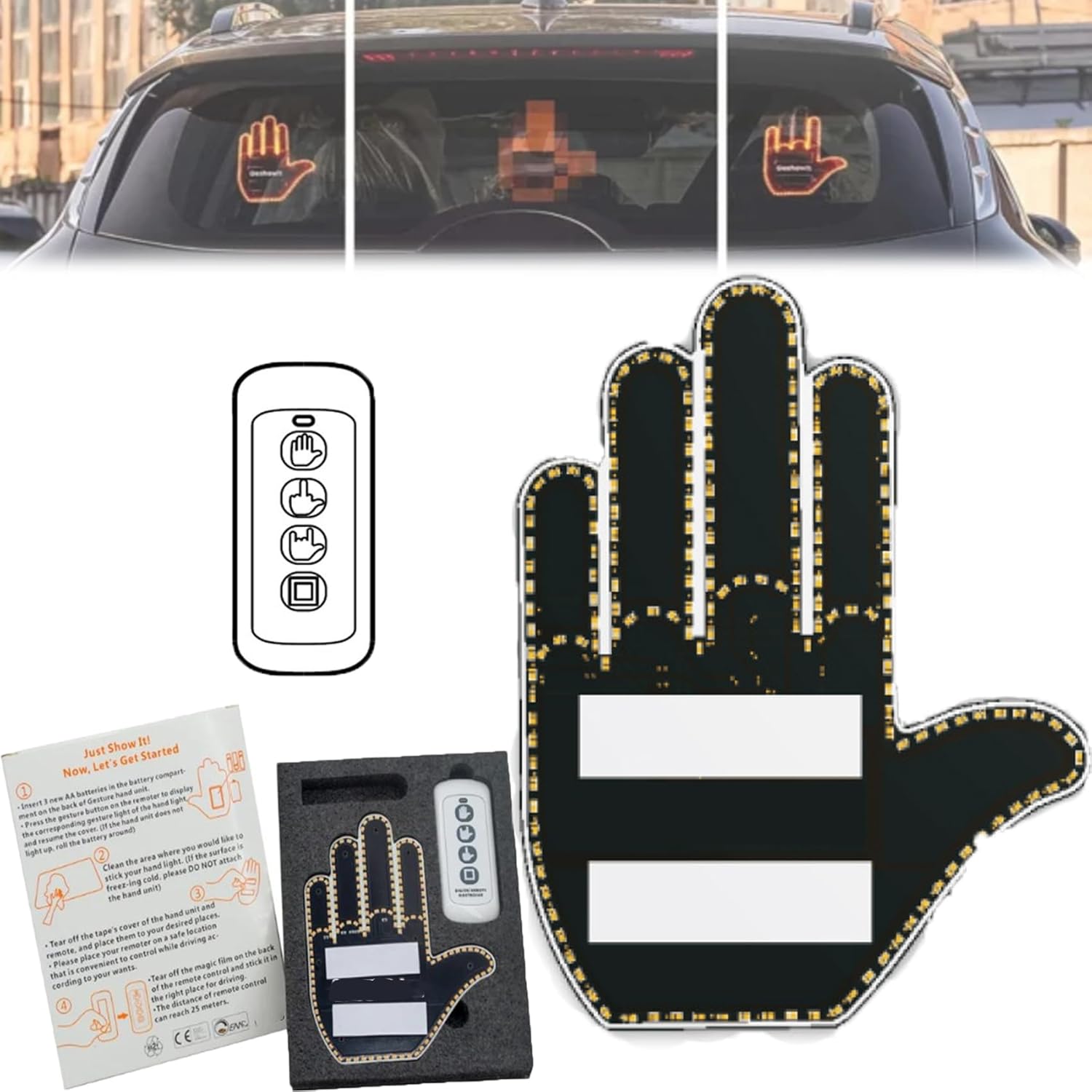 The Glogesture - Led Hand Sign, 2024 Best Glowgesture Car Hand Light ...