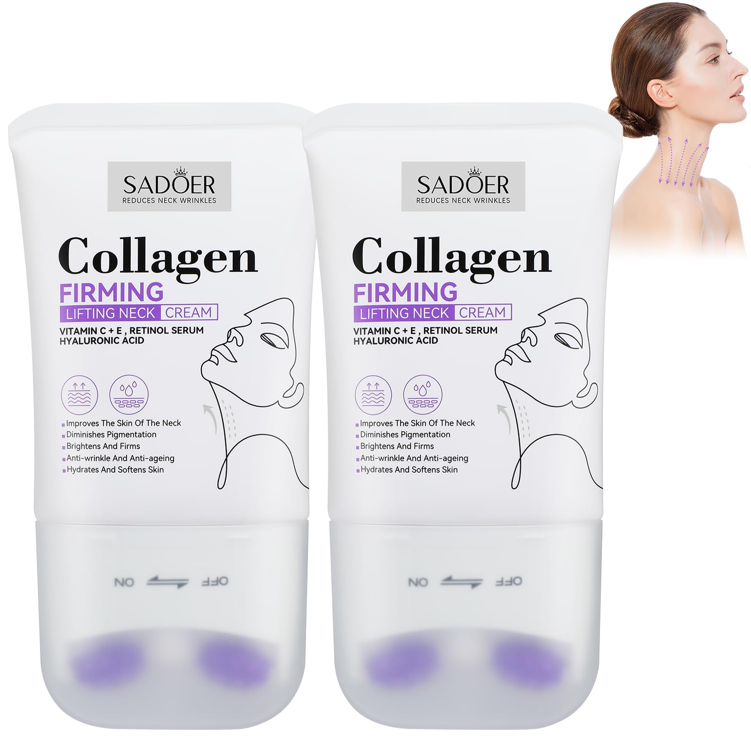 Amazon.com: Sadoer Neck Collagen Cream, Neck Creams for Tightening and ...