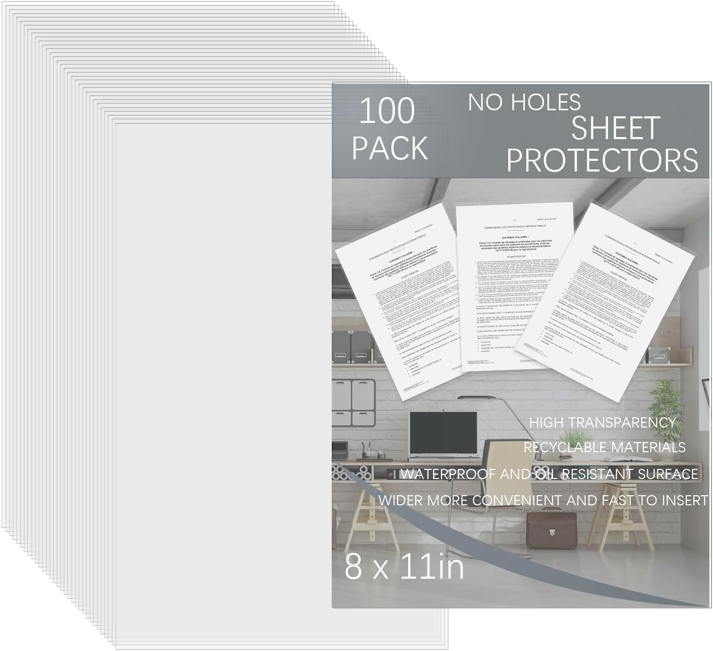 Amazon.com : Office Werks 11x17 Sheet Protectors with 90 Microns Thick ...