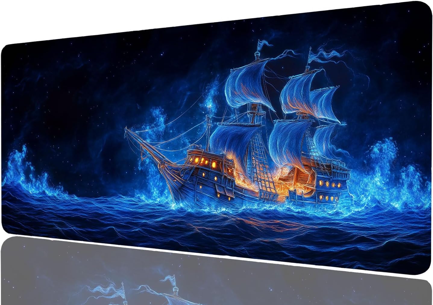 Amazon.com: Pirate Ship Gaming Mouse Pad, Ocean Landscape Dark Blue ...