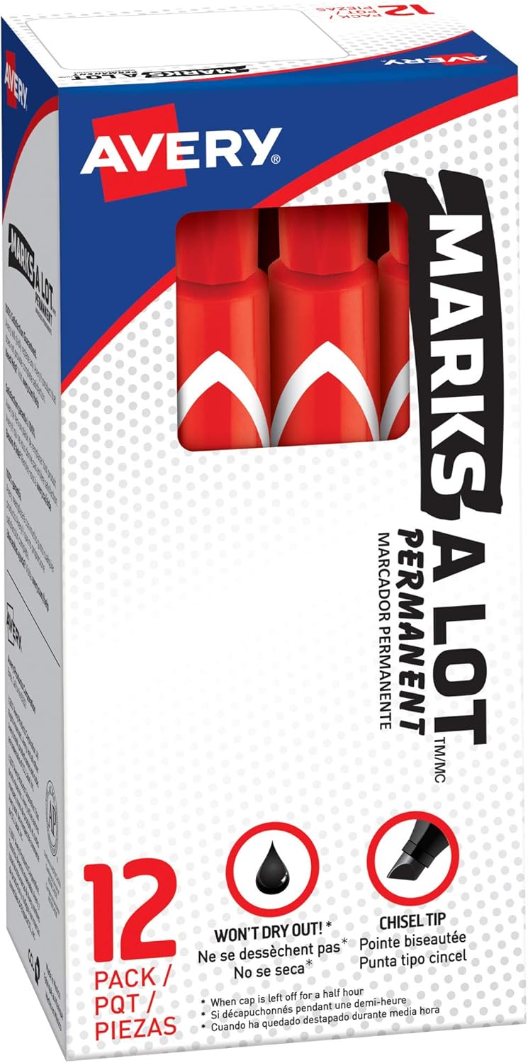 Marks A Lot Large Desk Style Permanent Markers, Red : Amazon.ca: Office ...