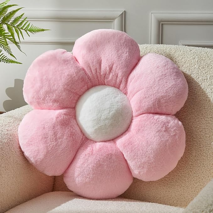 Amazon.com: Vdoioe Pink Flower Pillow，19.6In Floor Pillow Cushion ...