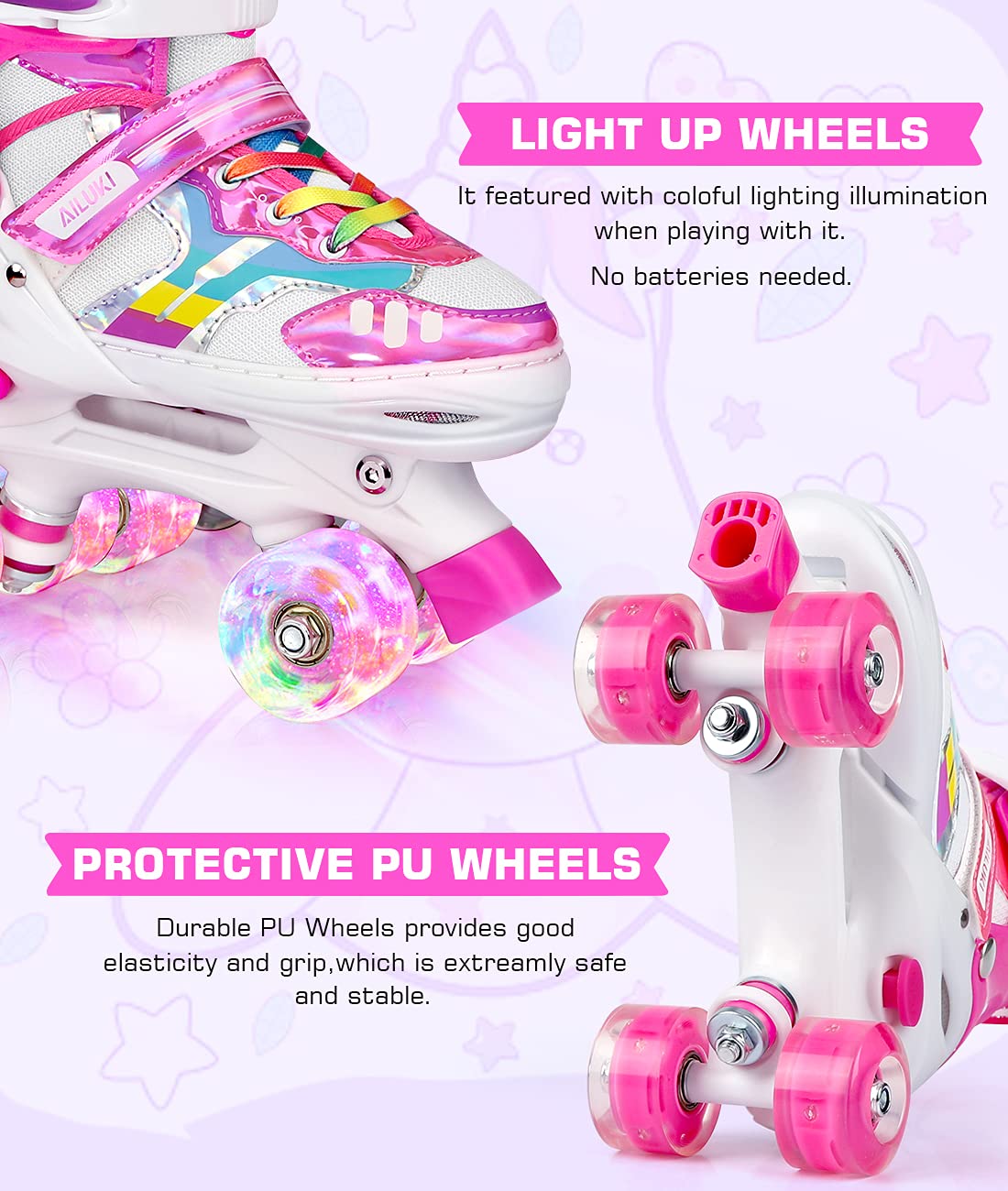 Snapklik.com : Roller Skates For Girls And Boys,4 Size Adjustable Kids ...