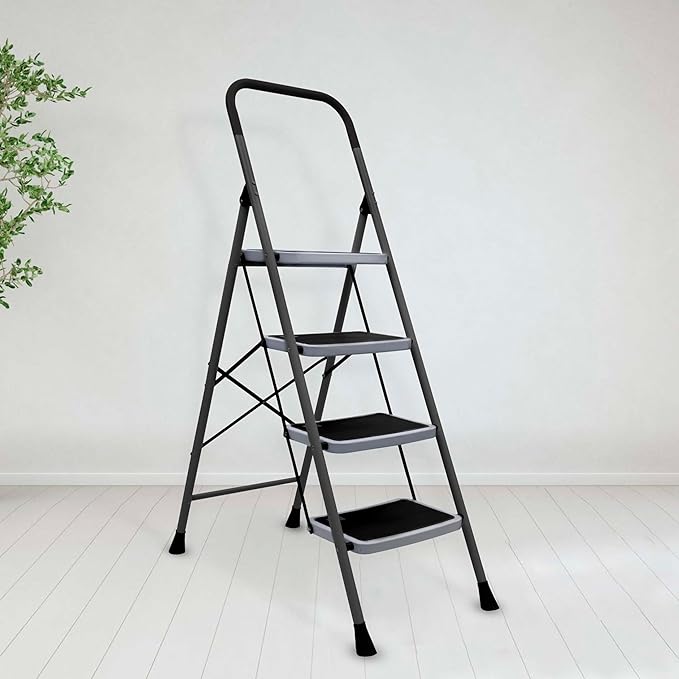 Plantex 4 Step Ladder for Home/Foldable Strong Wide Step Ladder/Anti ...