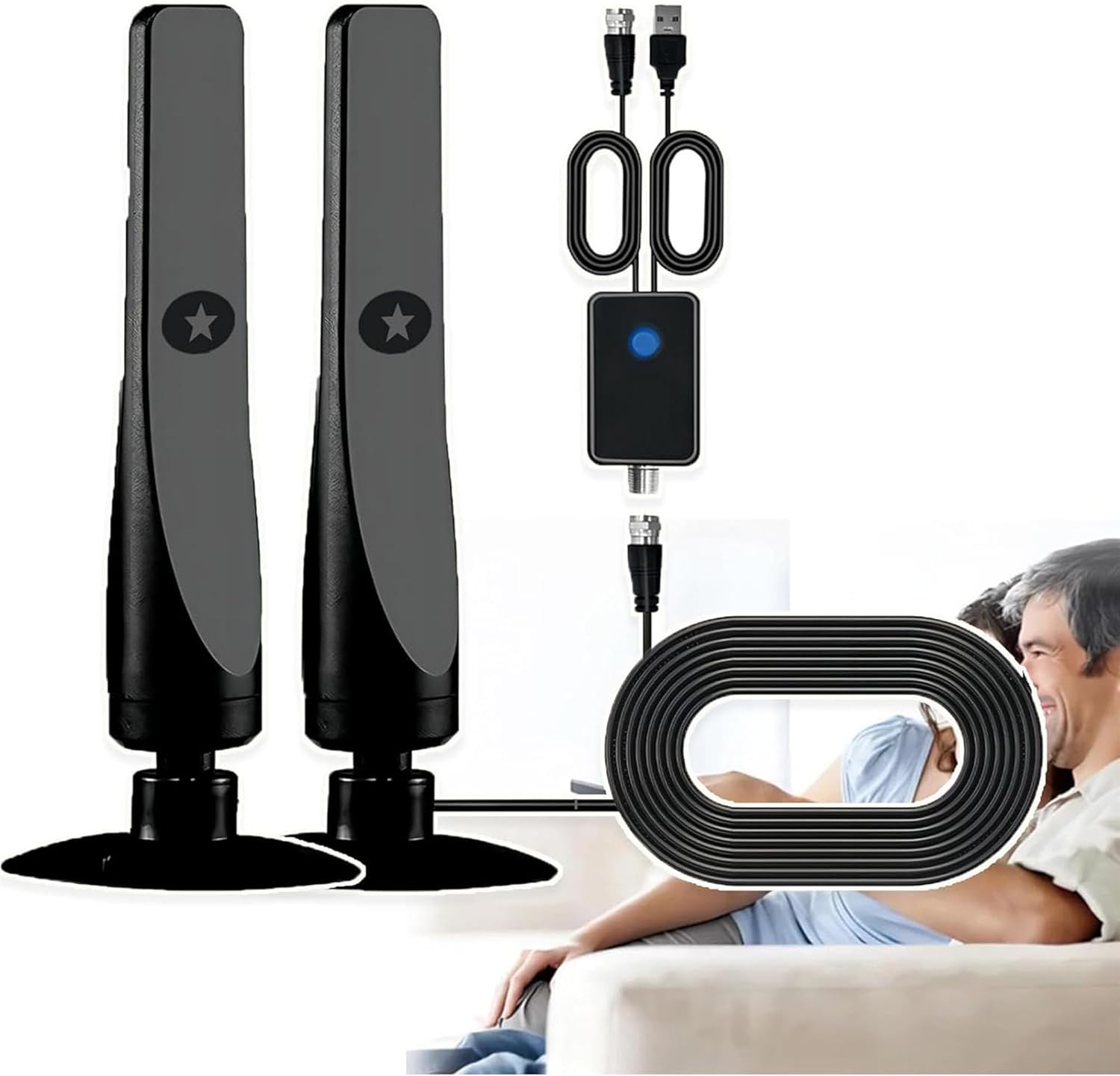 Amazon.com: Wavemax Tv Antenna, Amplified Hd Digital Tv Antenna ...