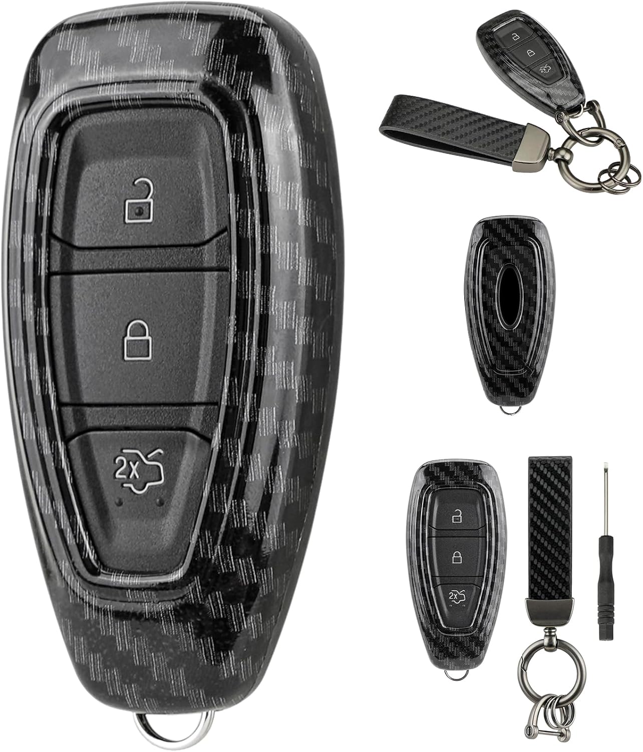 Carbon Fiber For Ford Fiesta Key Cover For Ford Focus Key For Ford ...
