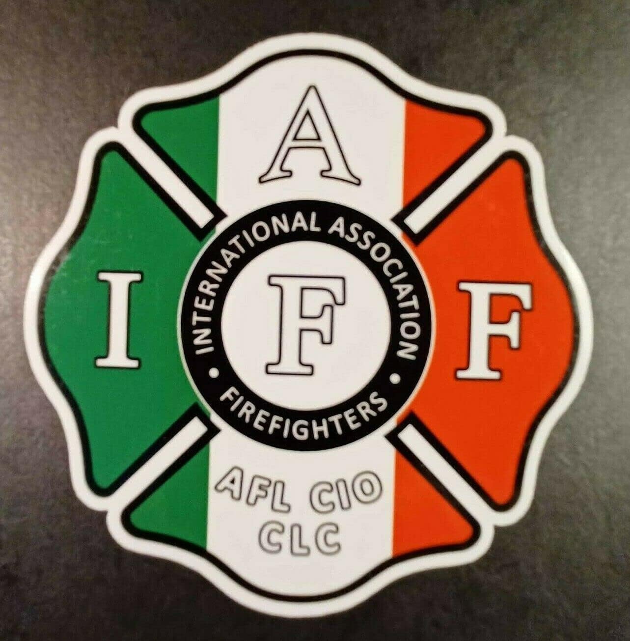 Amazon.com - IAFF Firefighter Irish Pride Maltese Cross Sticker 4 in ...