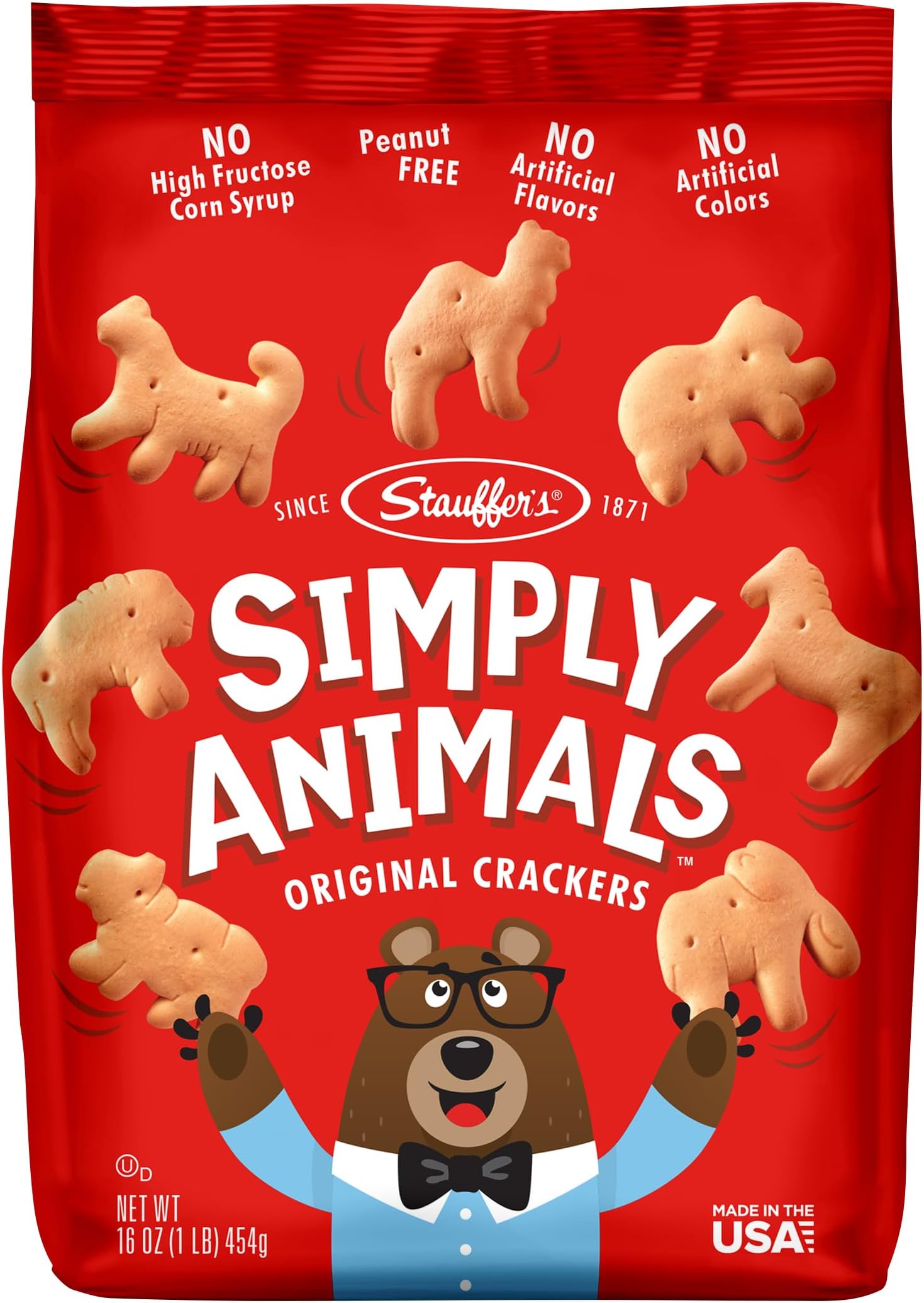 Amazon.com: STAUFFERS Simply Animals Original Crackers - 16oz Bag ...