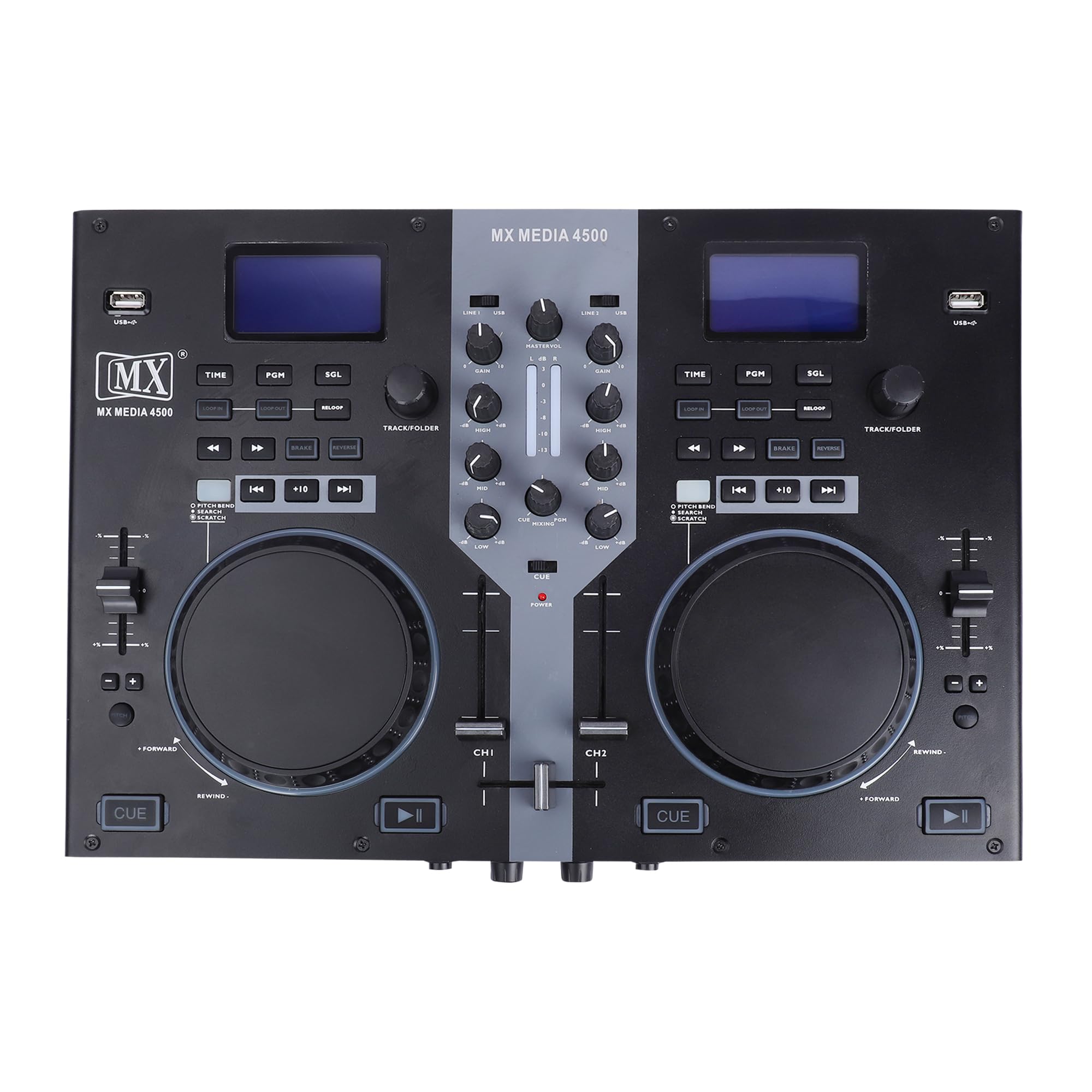 MX Stereo DJ Controller with Audio Interface Dual USB Connectivity Jog ...