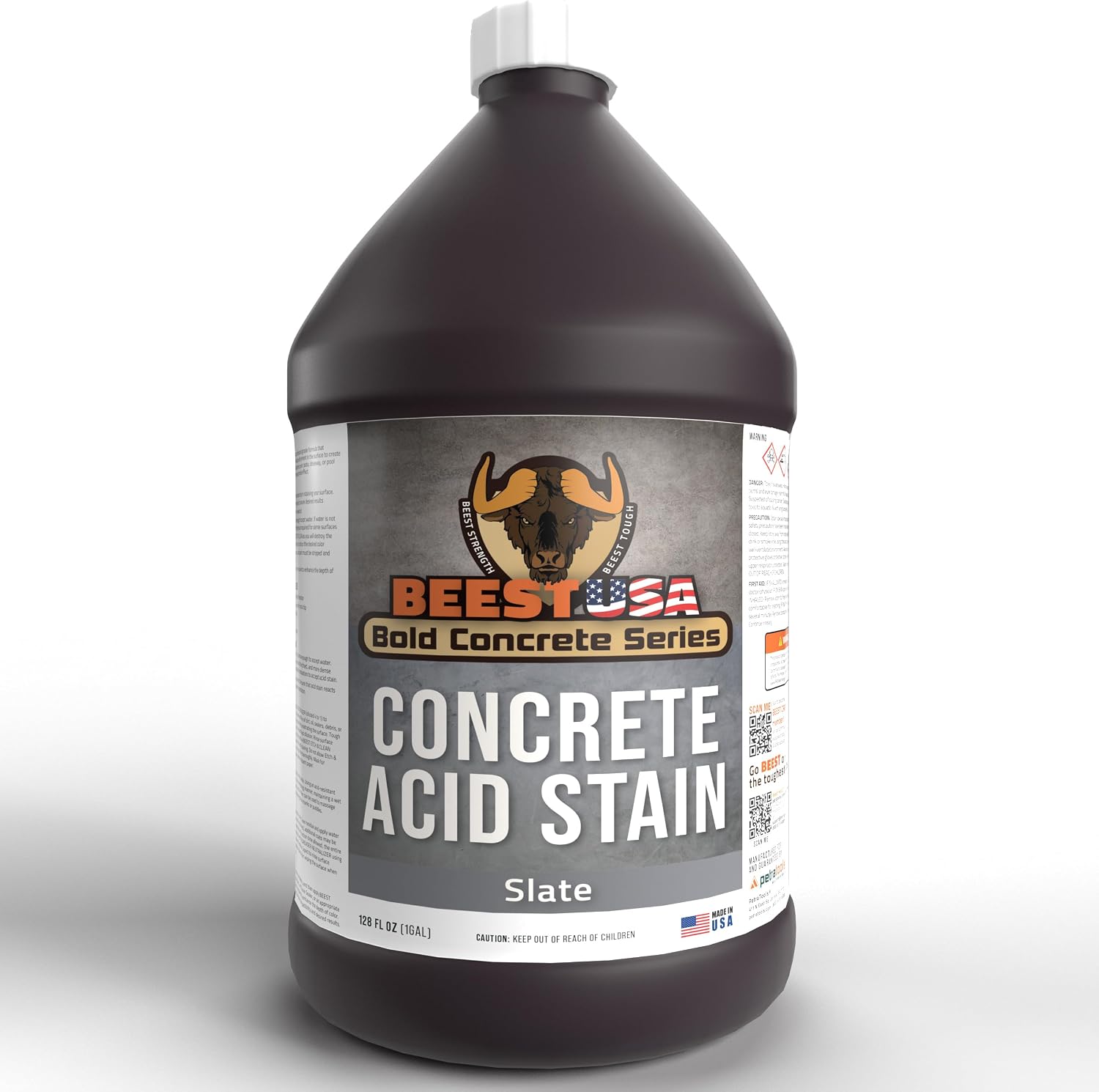 BEEST Concrete Stain - Slate - 1 Gallon, Test 8 oz Concrete Dye on a ...