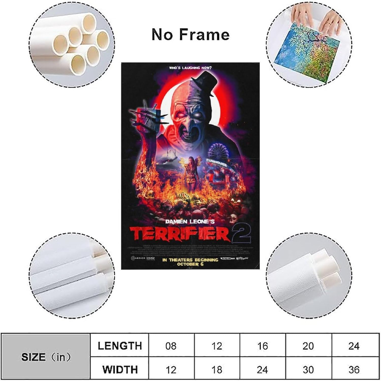 Terrifier Poster, Art The Clown Movie Horror Poster, Terrifier Art The ...