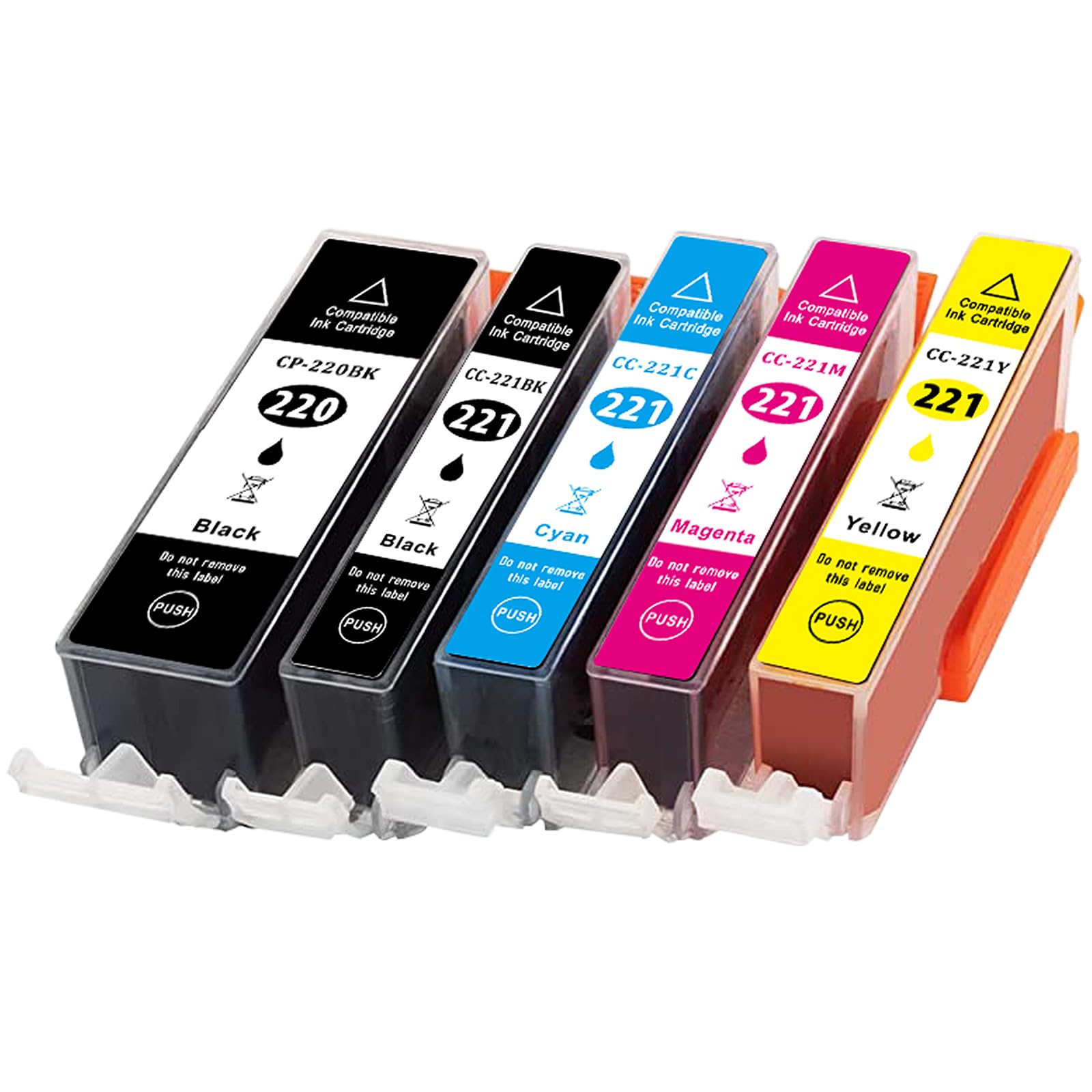 Amazon.com: 220 221 Ink Cartridges Black Color Compatible for Canon ...