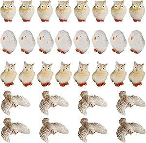 Aydinids 32 Pcs Miniature Owl Resin Mini Owls Mini Animals Figures ...