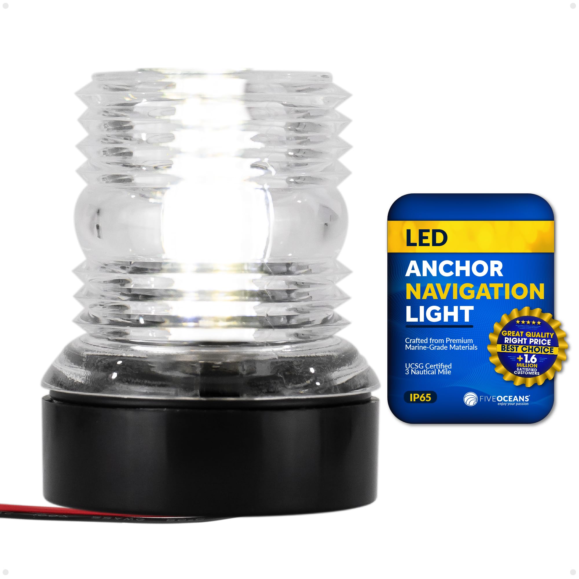 Snapklik.com : Five Oceans Anchor Light - 12V DC Stern Navigation Light
