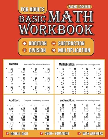 Basic Math Workbook For Adults: two digit math problems, addition ...