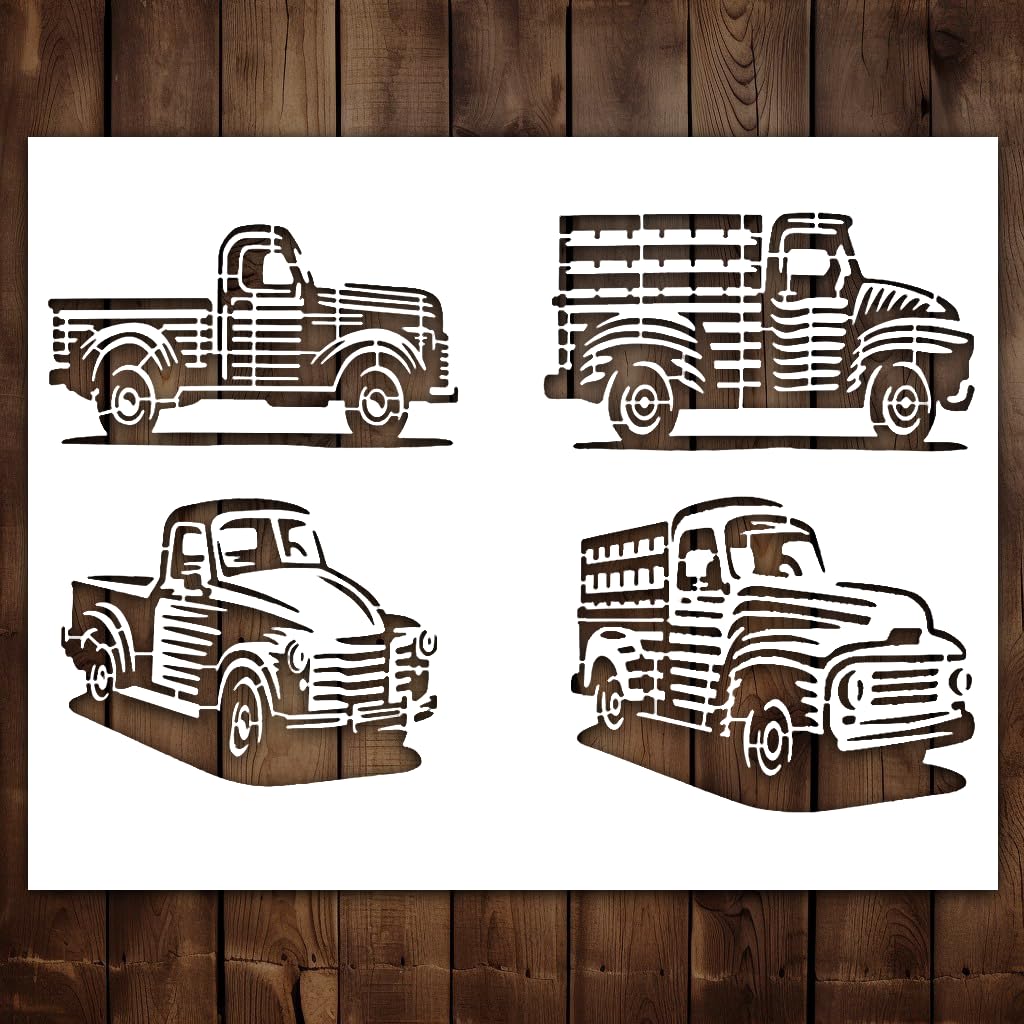 Stencil Old Pickup Truck Bed Pams Painted Petals And Designs