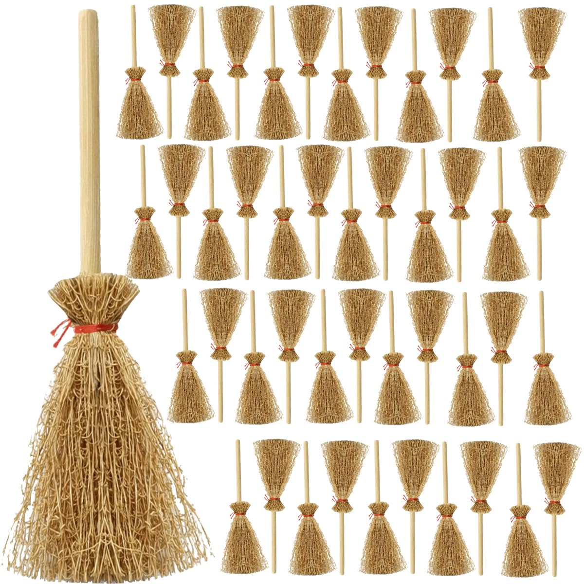 Amazon.com: TIHOOD 50PCS Mini Broom Hanging Decoration Straw Craft ...