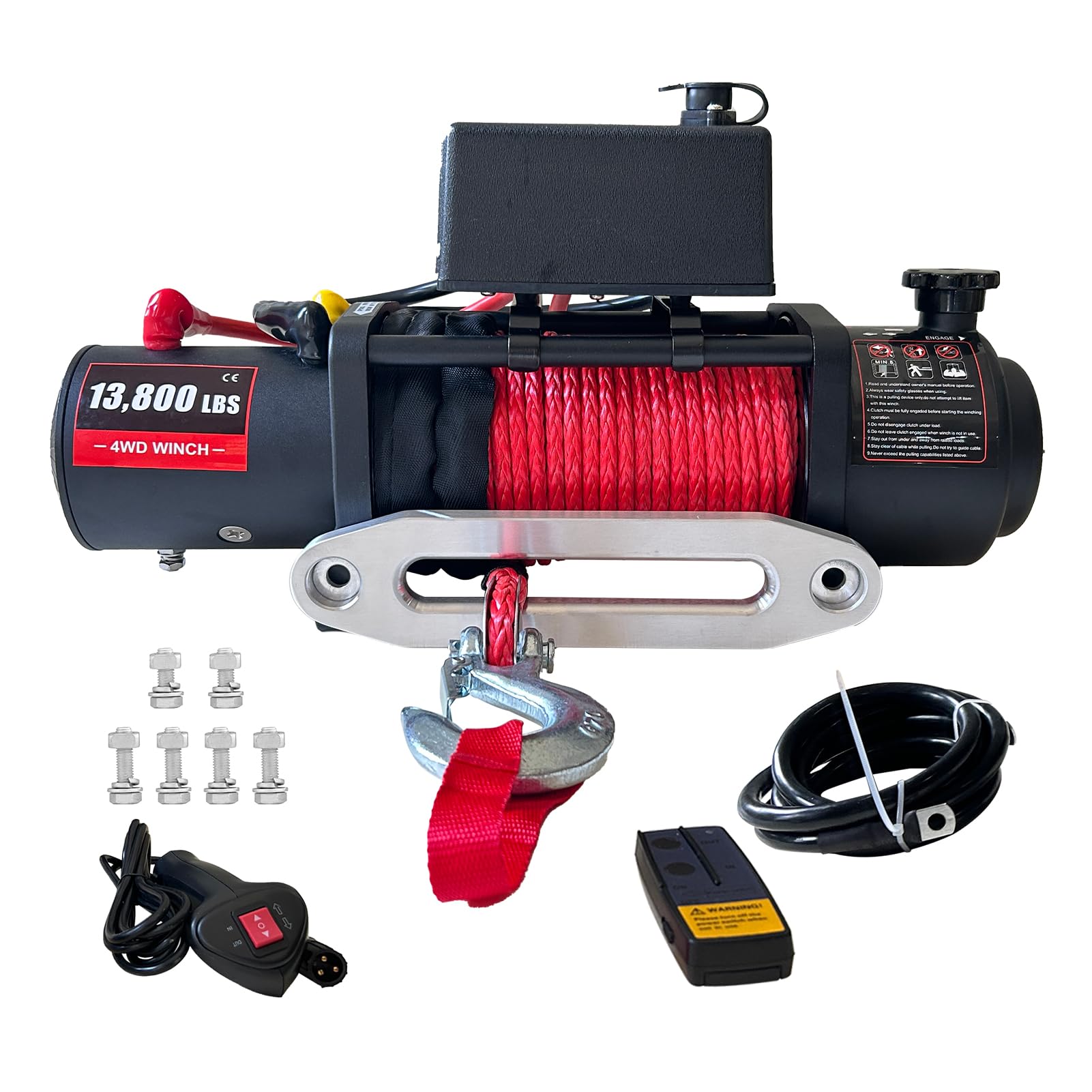 Snapklik.com : 13800lb Electric Winch 12V Waterproof Electric Winch ...
