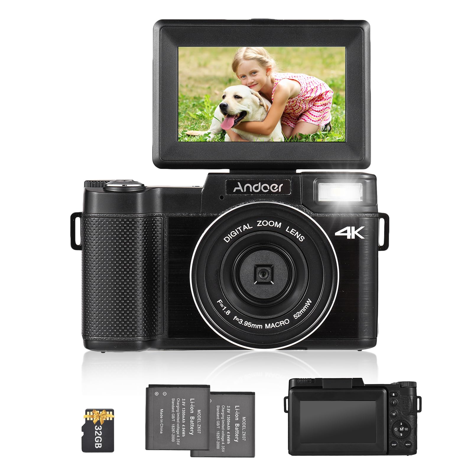 Digital Camera Compact,Andoer Autofocus Video Camera for Youtube:16X ...