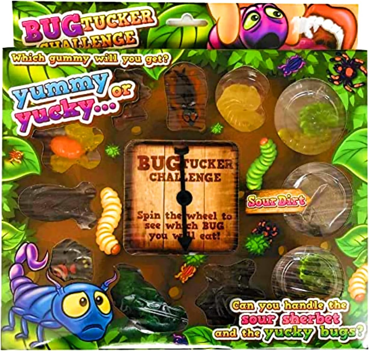 Bugtucker Trial Challenge Game - 8 Nice Bugs Gummies and 2 Nasty Bug ...
