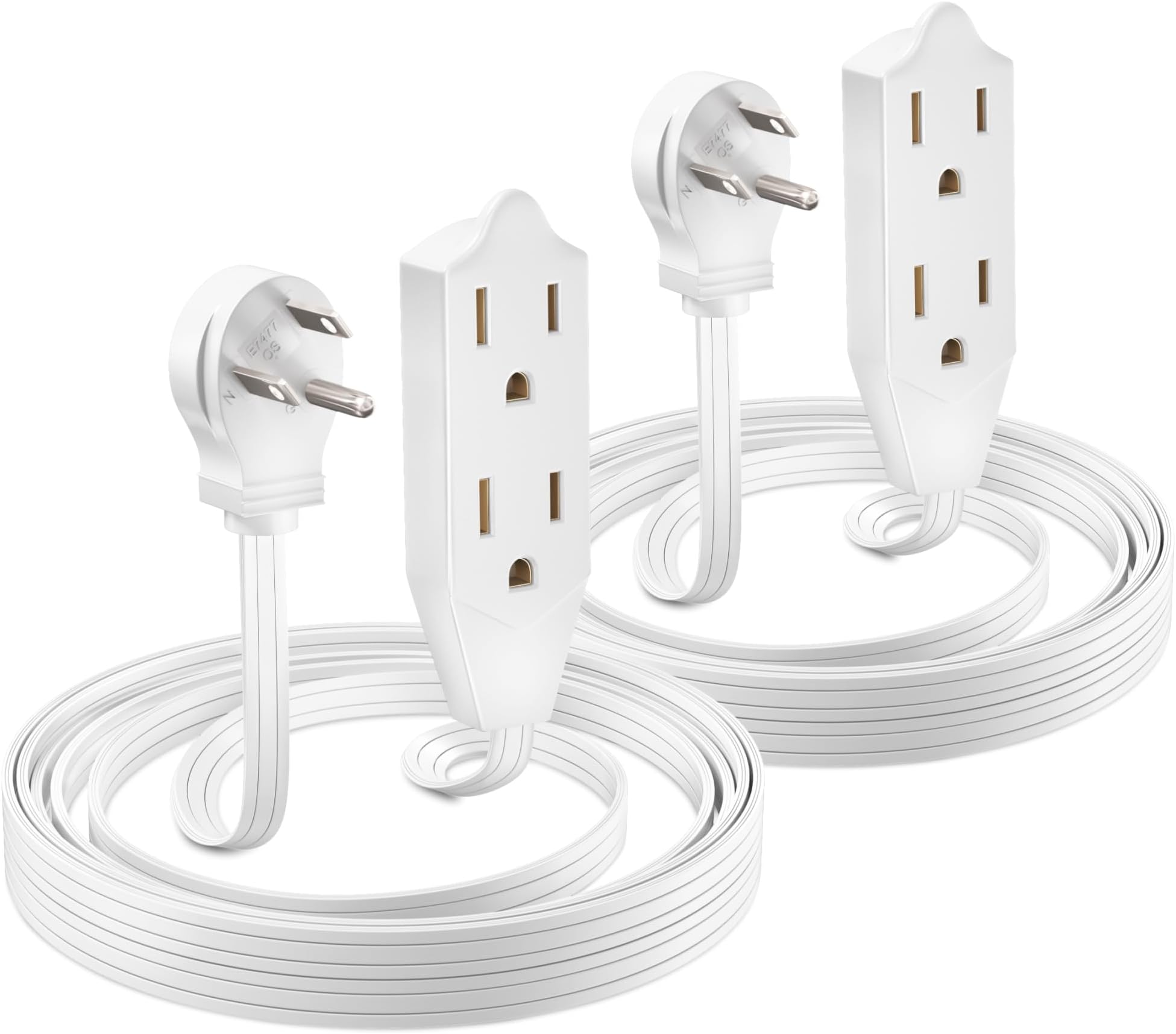 Amazon.com: Maximm Cable 6 Feet Flat Plug Extension Cord/Wire, Multi ...