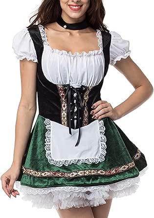 Amazon.com: Uillui Oktoberfest Costumes Women's Authentic German Dirndl ...