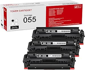 Amazon.com: 3 Pack 055 3016C001 Black Whit chip Toner Cartridge ...