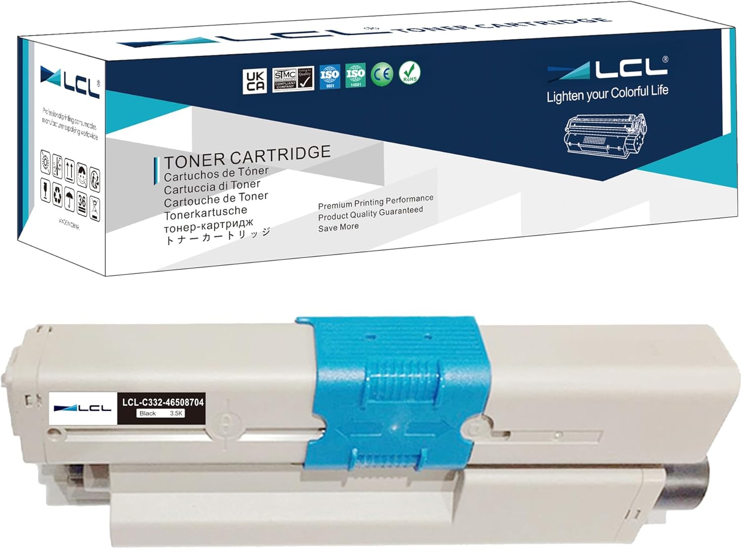 LCL Compatible Toner Cartridge for OKI C332dn C332 MC363dn 46508704 (1 ...