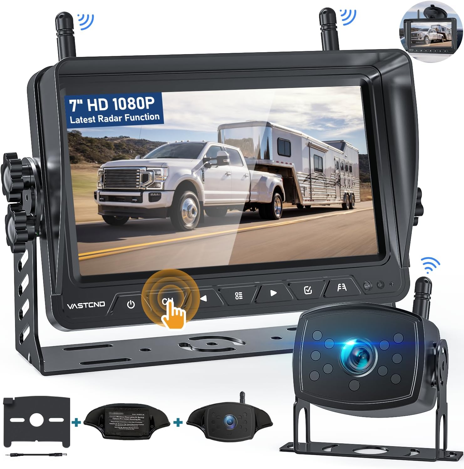VASTEND Wireless Reversing Camera with Radar Function, 1080P HD Rear ...