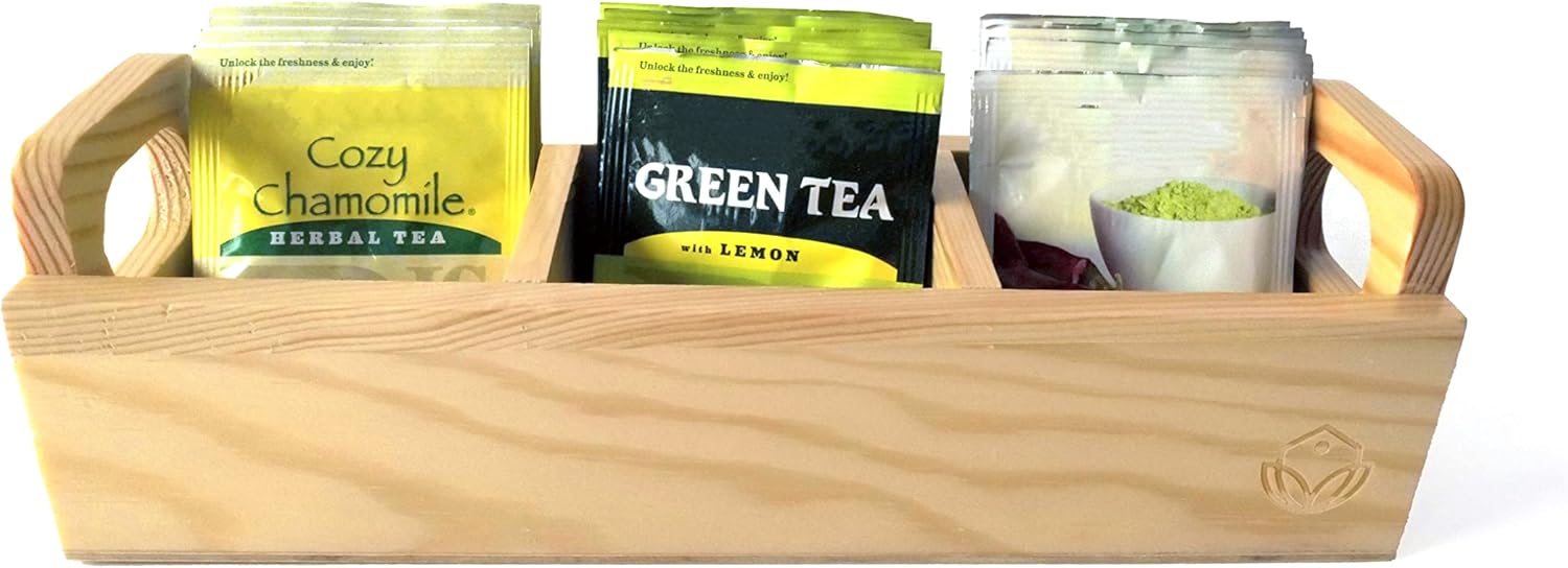 Amazon.com: Stylish Tea Box Organizer with Handle for Restaurants and ...