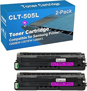 Amazon.com: 2-Pack (Magenta) Compatible High Capacity CLT-505L (M505L) Toner Cartridge Used for ...