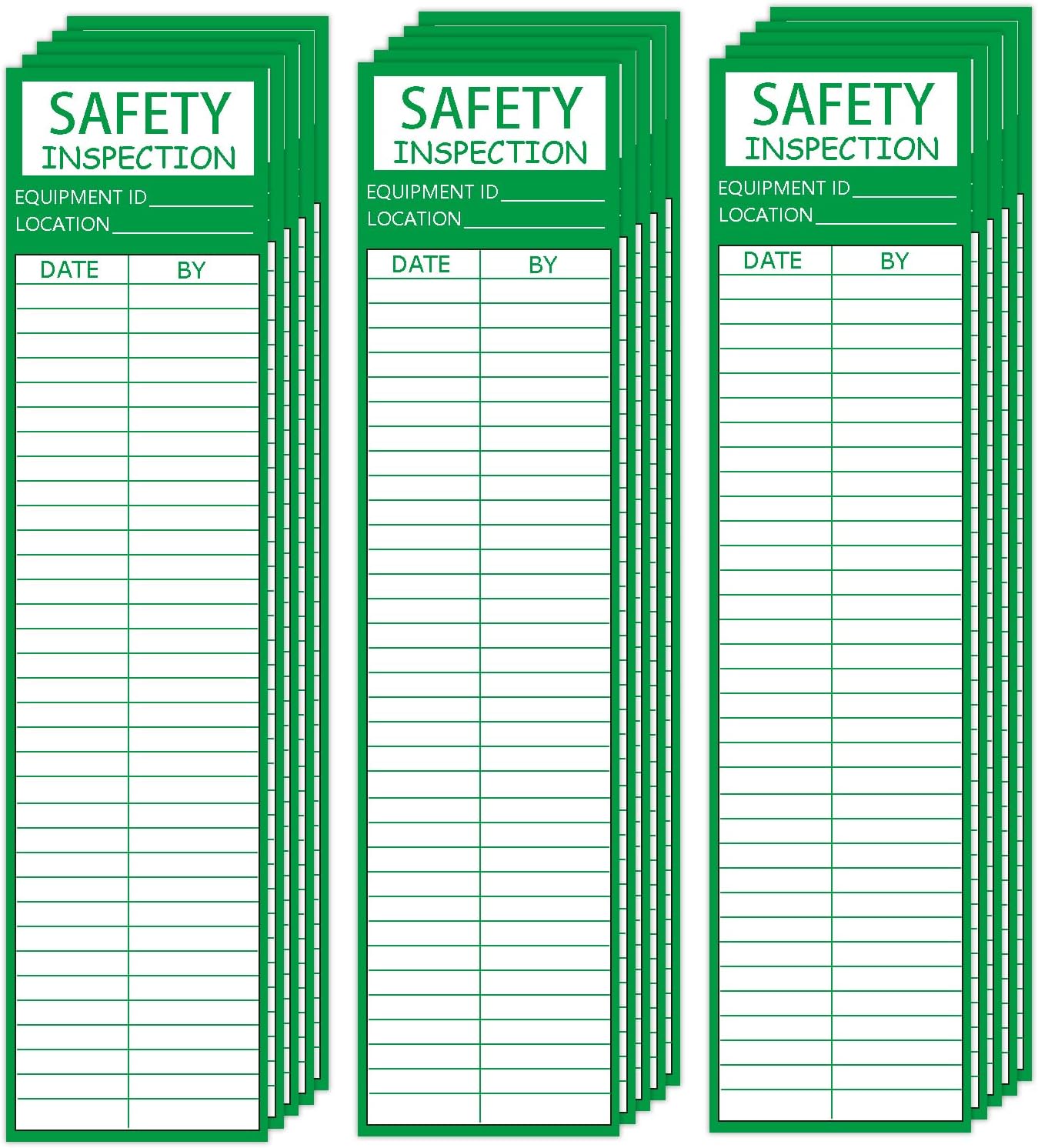 50 Pcs Safety Inspection Stickers 8.5×2 Inch Green Safety Inspection ...