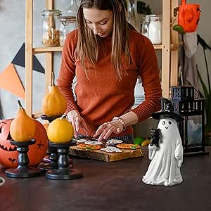 Amazon.com: Halloween Ghost Figurine,Spooky Resin Ghost Statue,Small ...