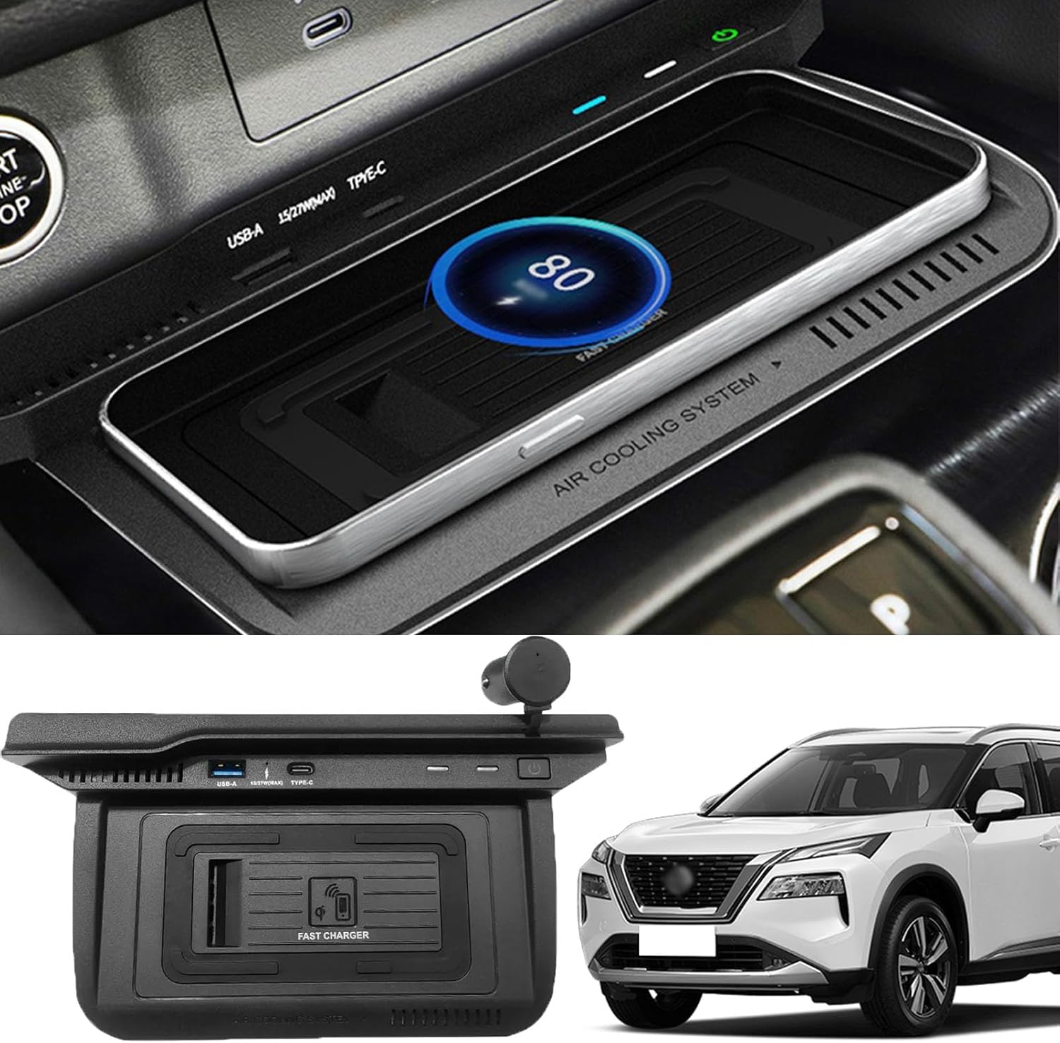 Amazon.com: Wireless Car Charger with 15w Wireless and 27w USB Qc3.0 ...