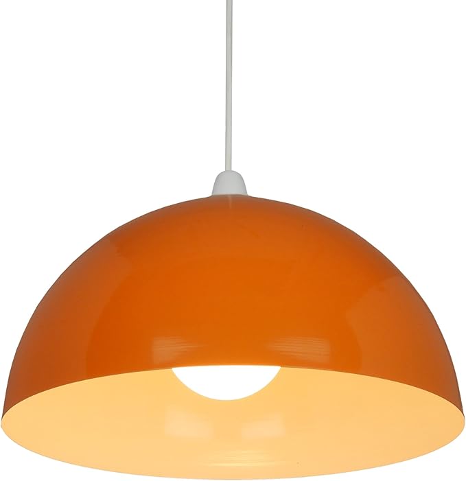 14" Orange Metal Cylinder Dome Light Shade Lamp shade ceiling light ...