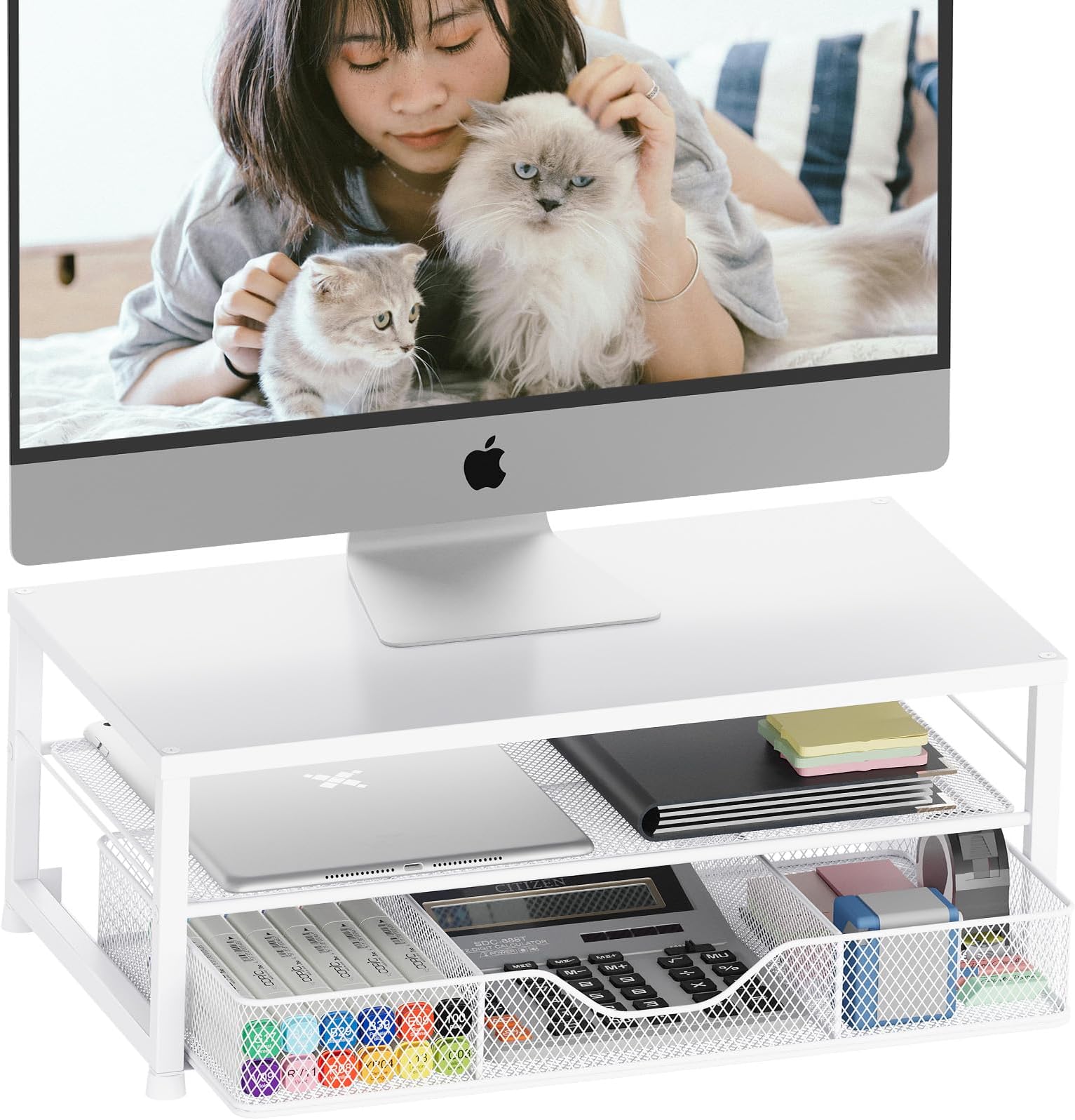 Amazon.com: KDD Monitor Stand Riser with Drawer - Computer Monitor ...