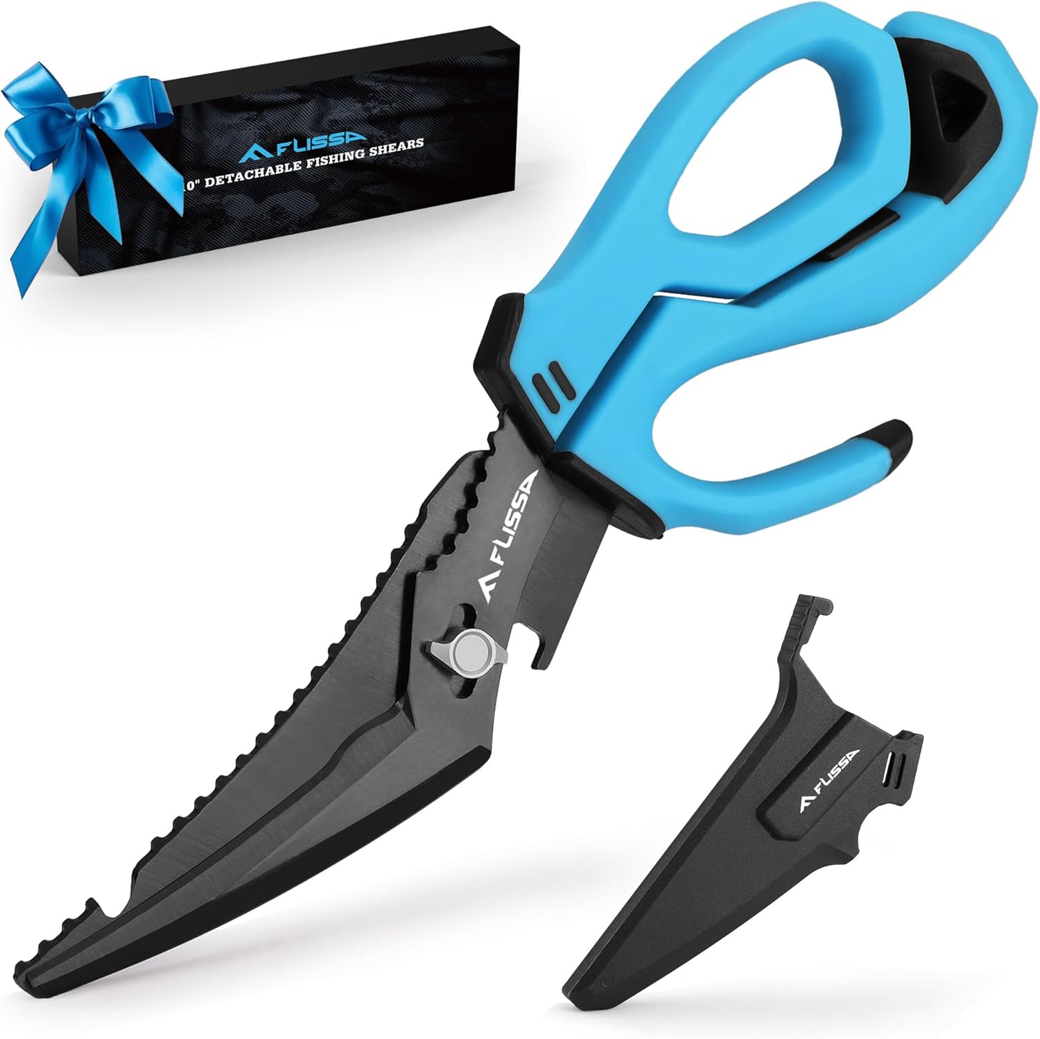 Amazon.com: FLISSA 10" Fishing Scissors, Stainless Steel Detachable ...