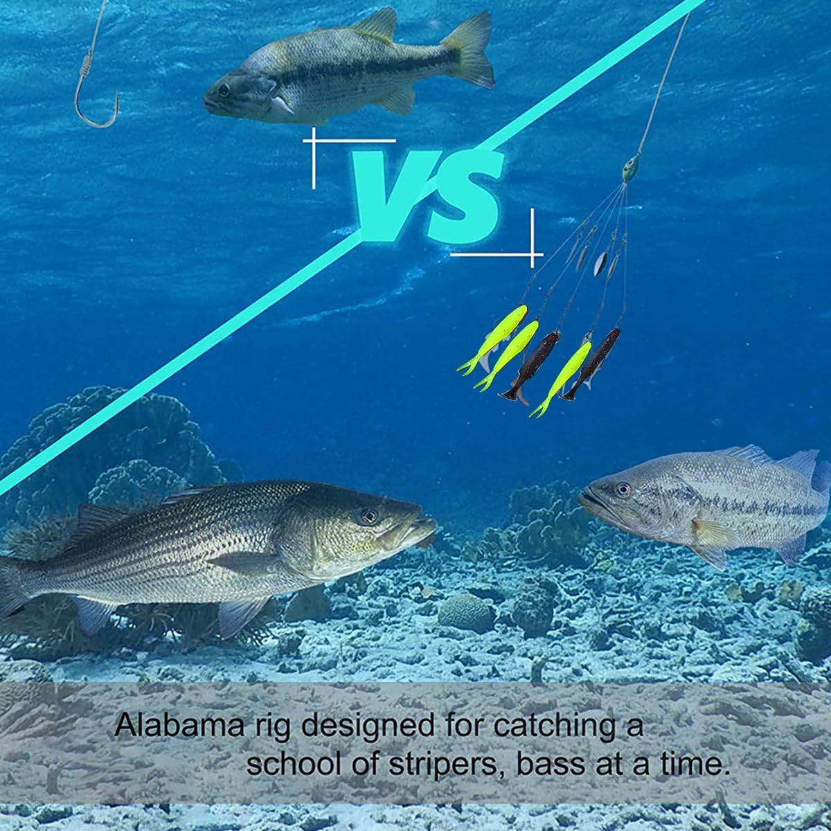 Owemtao Alabama Rig Kit de 5 brazos Alabama Umbrella Rig Bass Fishing ...