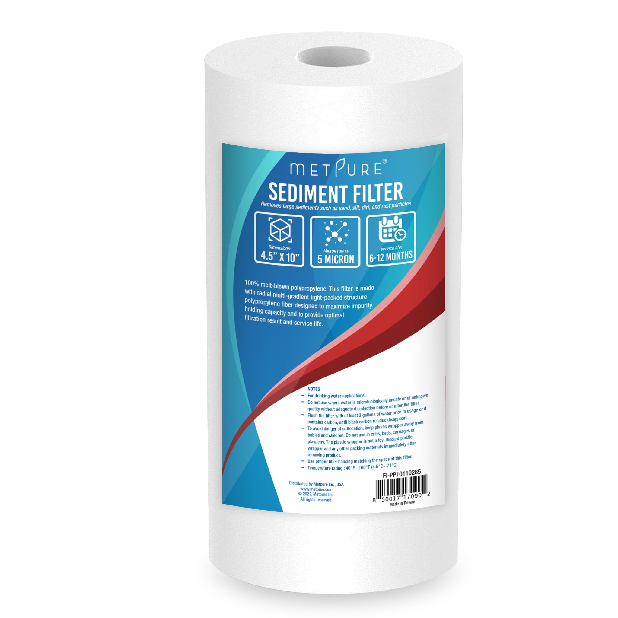 Snapklik.com : Metpure 4.5 X 10 Inch Sediment Filter - 5 Micron Melt ...