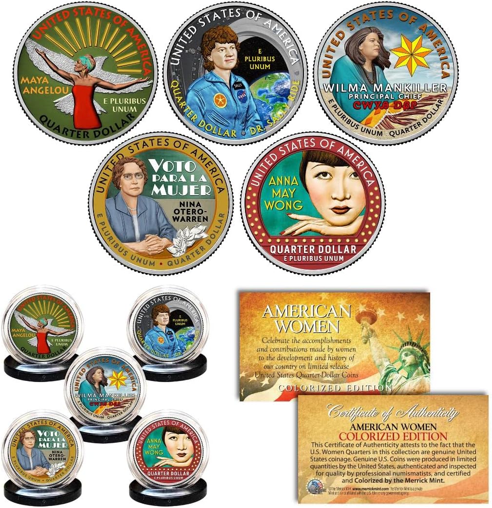 Amazon.com: 2022 Colorized American Women Quarters U.S. Mint 5-Coin ...