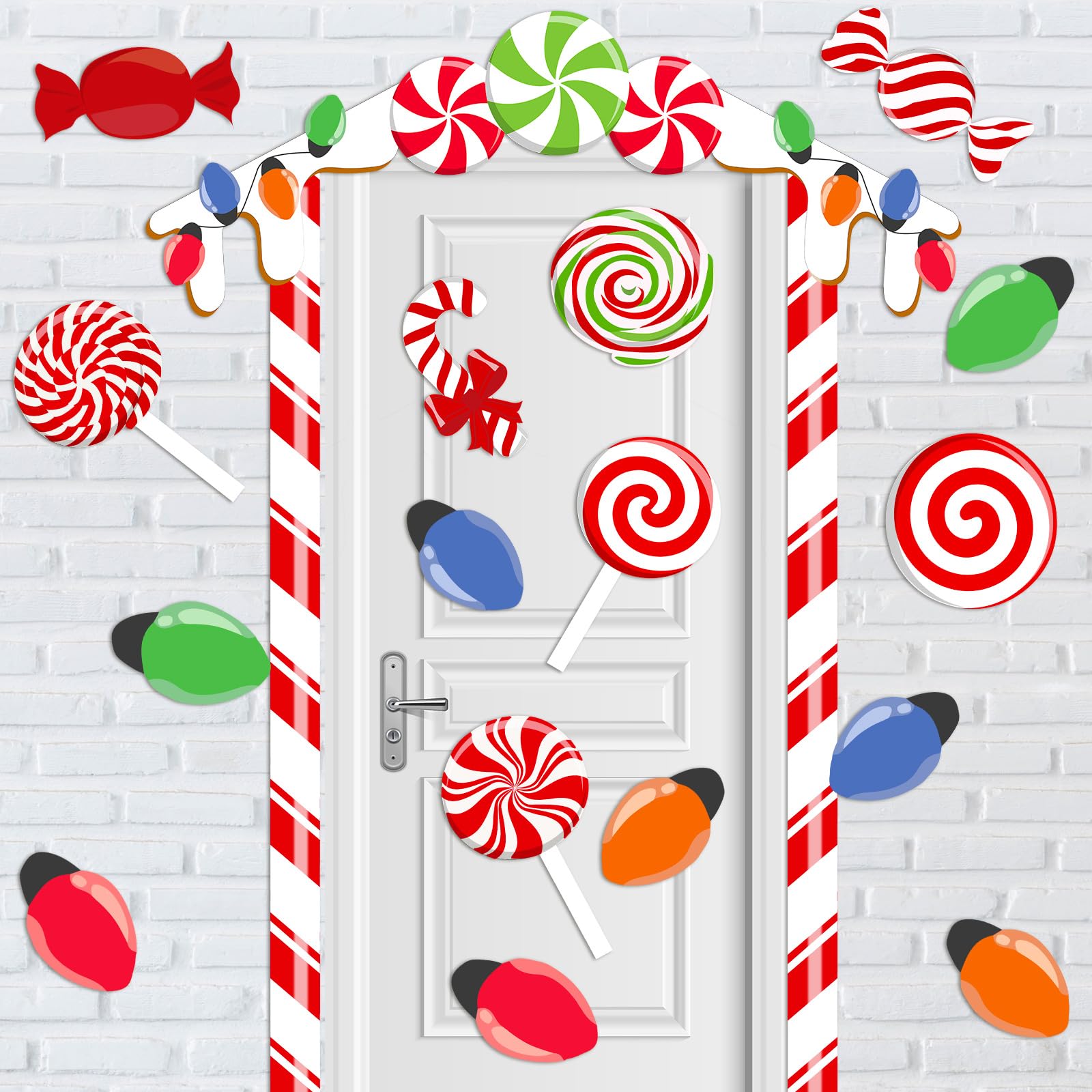 Amazon.com: Cinnvoice 20 Pcs Christmas Candy House Door Cover Large ...