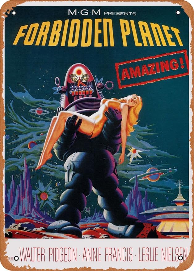 Amazon.com : Muecddoa Movie Poster Retro Metal Sign Forbidden Planet ...
