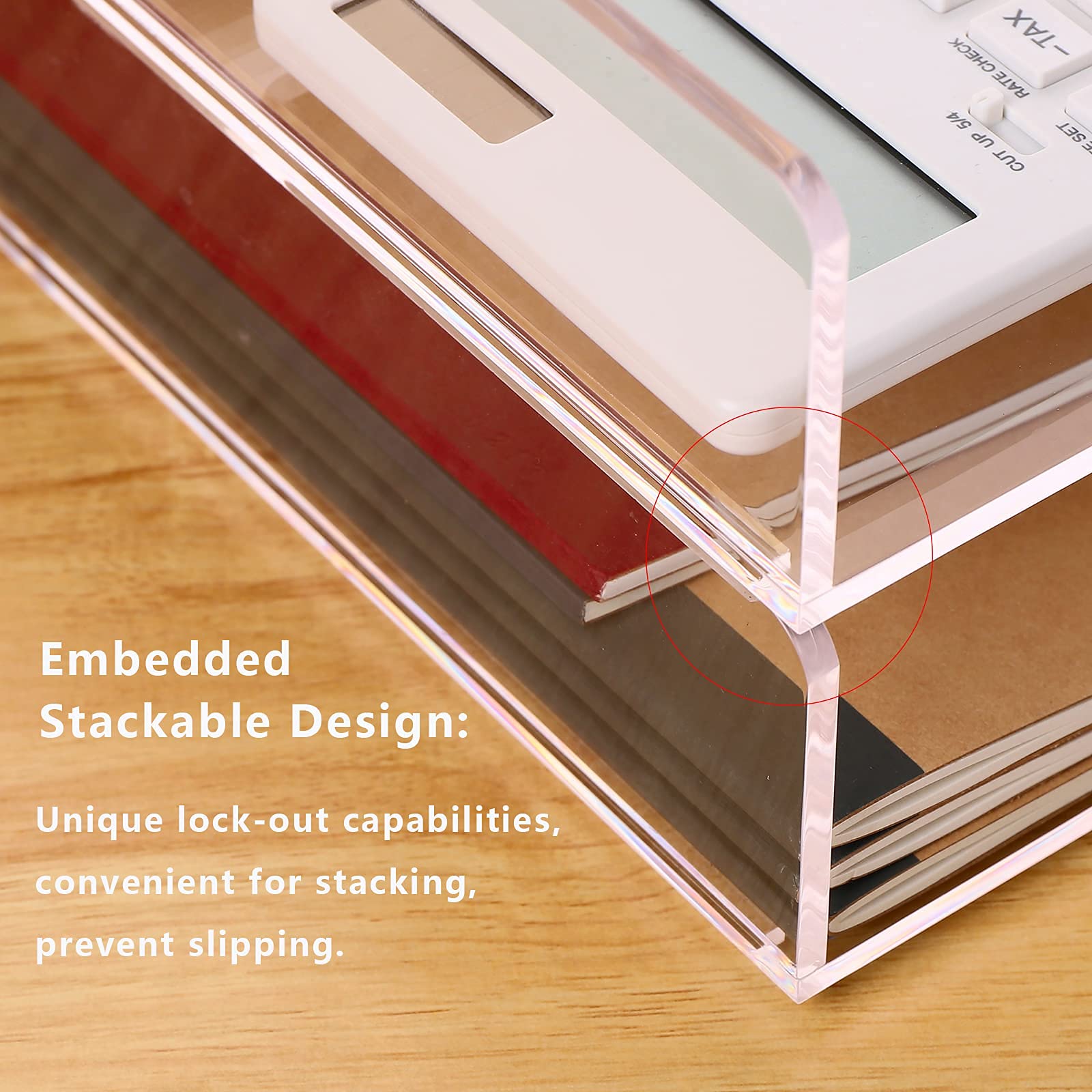 Snapklik.com : Paper Organizer For Desk,Acrylic Stackable Letter Tray ...