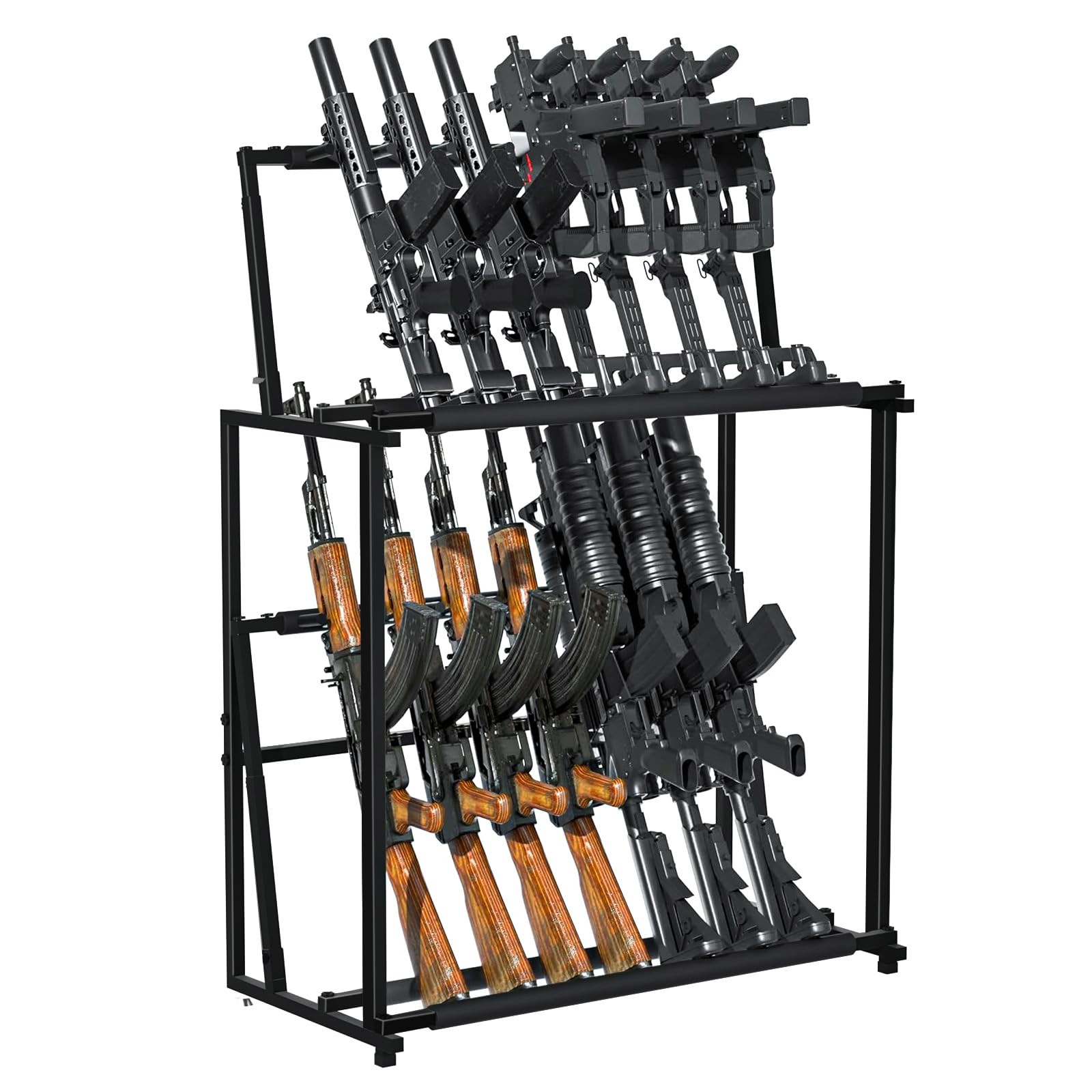 Snapklik.com : Multi Gun Rack, Folding 14 Gun Standing Floor Gun ...