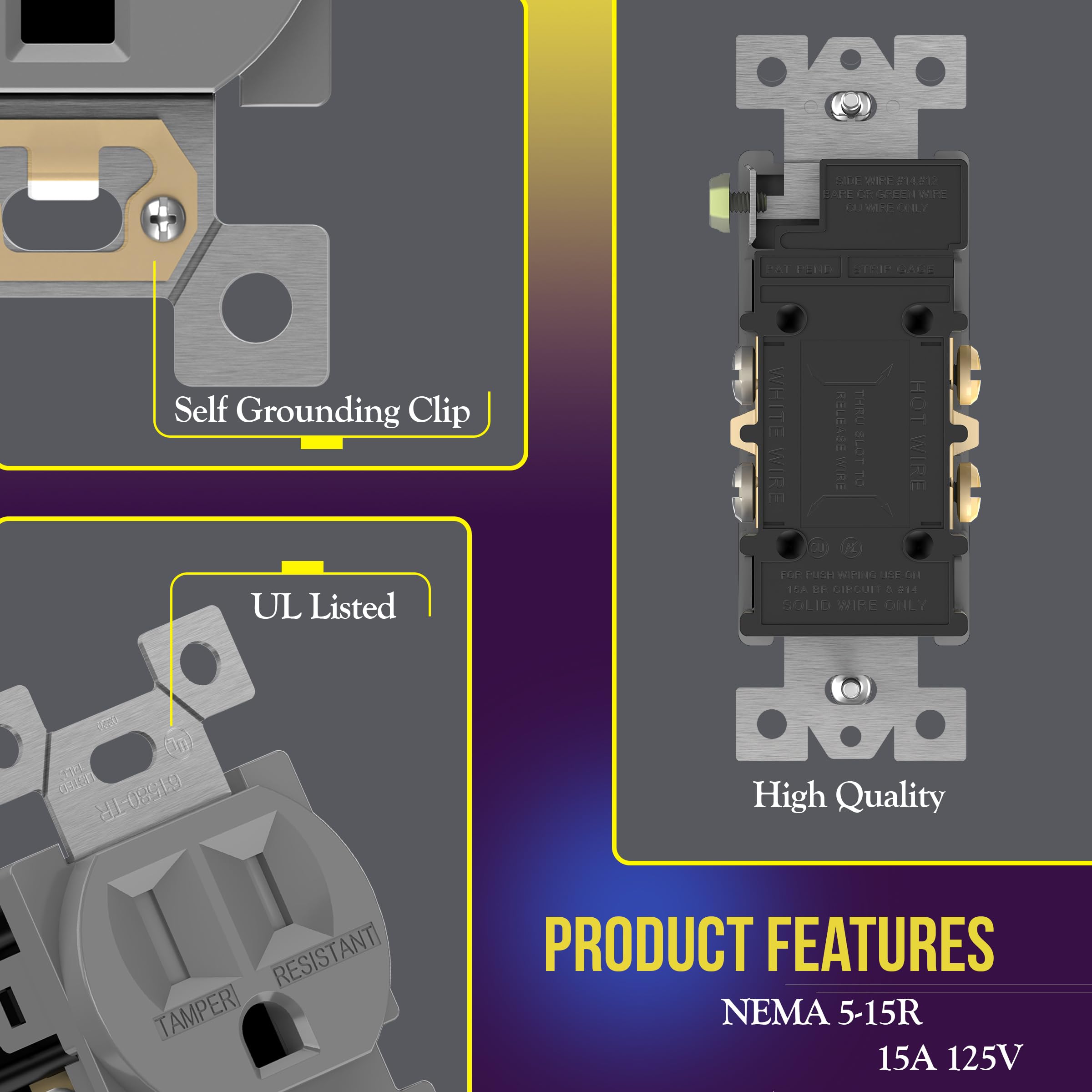 Snapklik.com : ENERLITES Tamper-Resistant Child Safe Duplex Receptacle ...