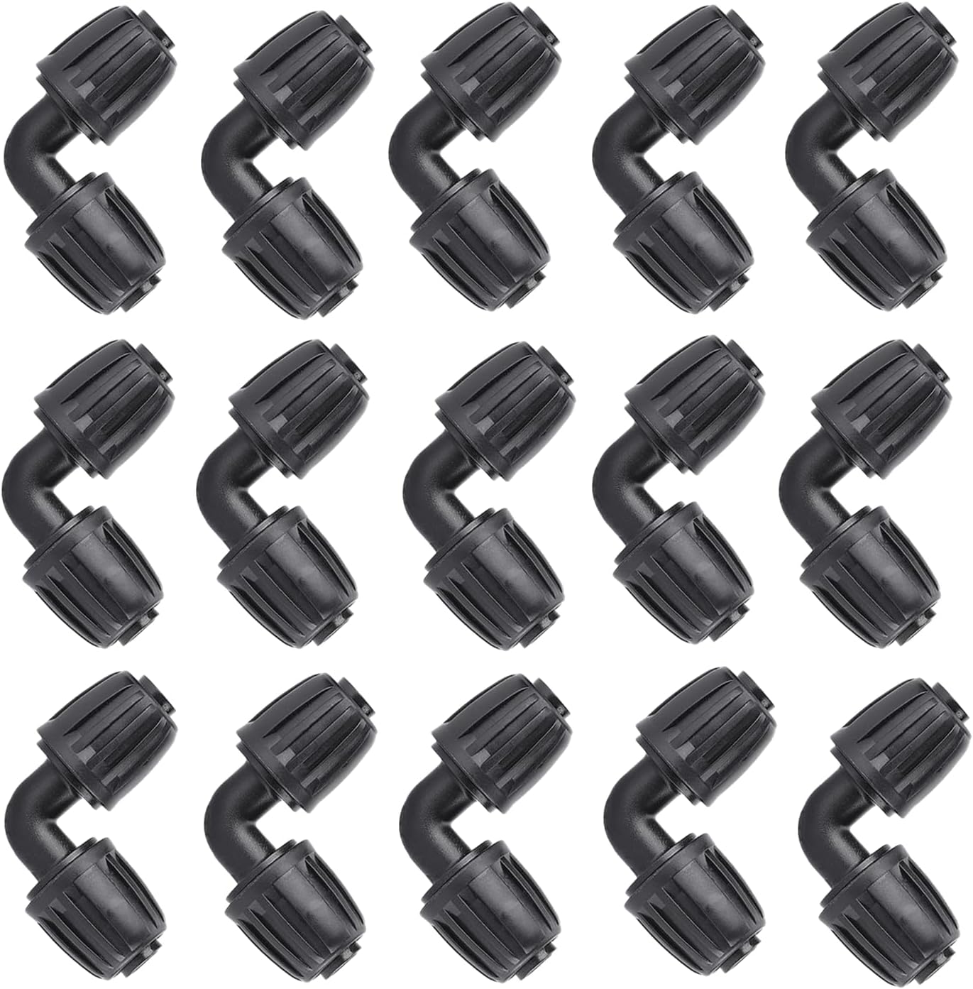 Amazon.com : Drip Irrigation Elbow Fittings 15 Pack - 1/2 Inch 90 ...