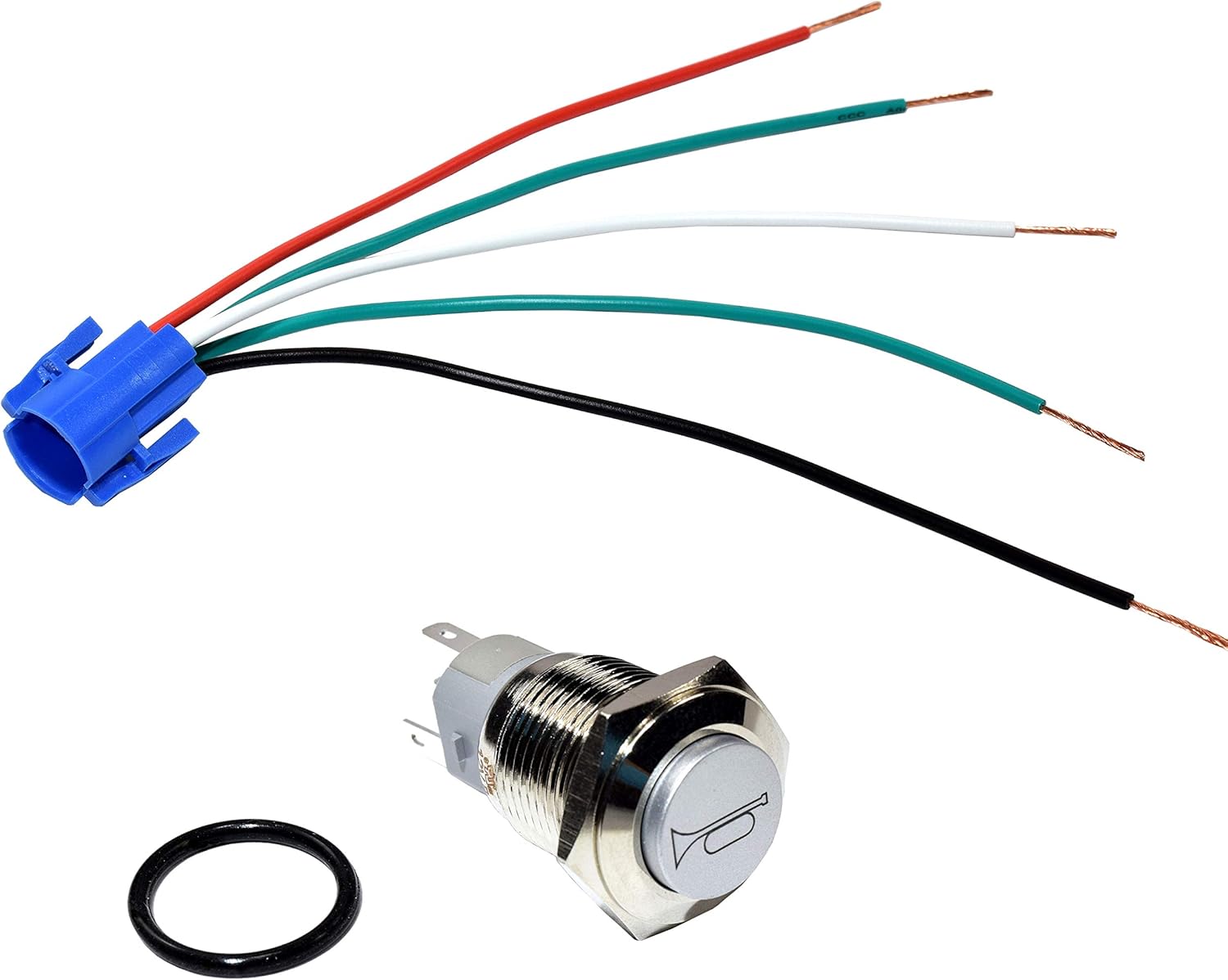HQRP 12V Push Button Air Horn Switch with Wire Connector Compatible ...