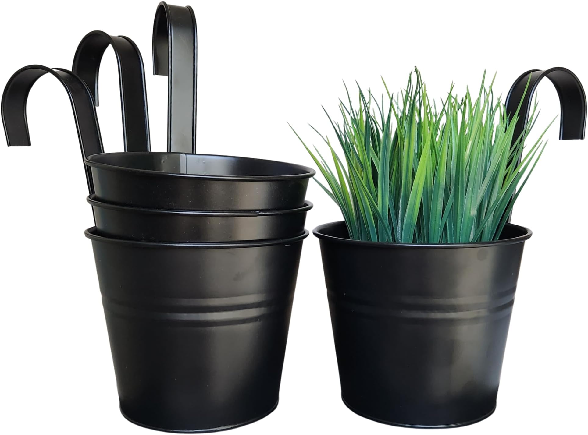 Amazon.com: Dahey 3 Packs Metal Iron Hanging Flower Pots for Railing ...