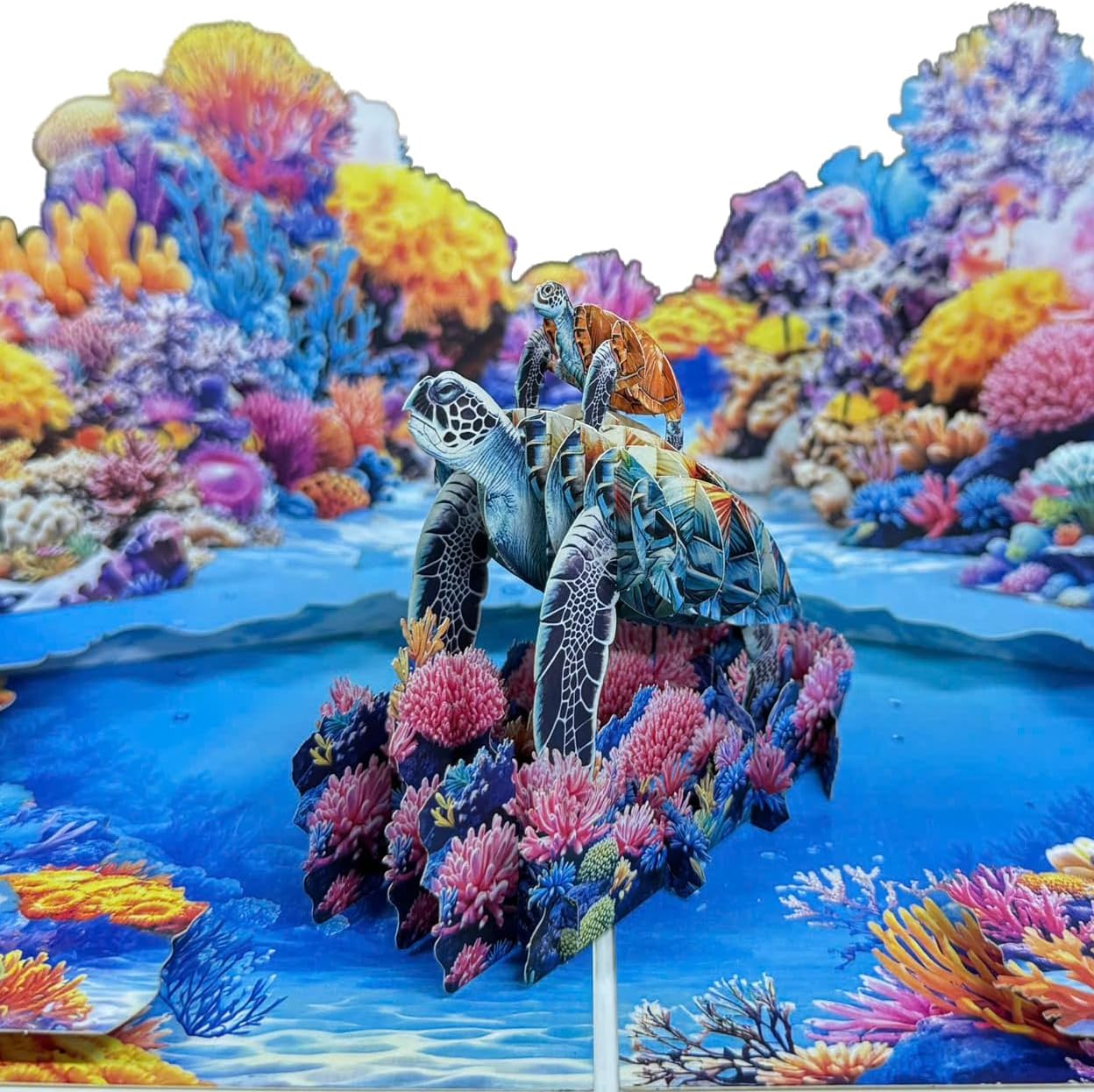 Amazon.com: 3D Pop Up Greeting Card – Handmade Sea Turtle with Baby ...