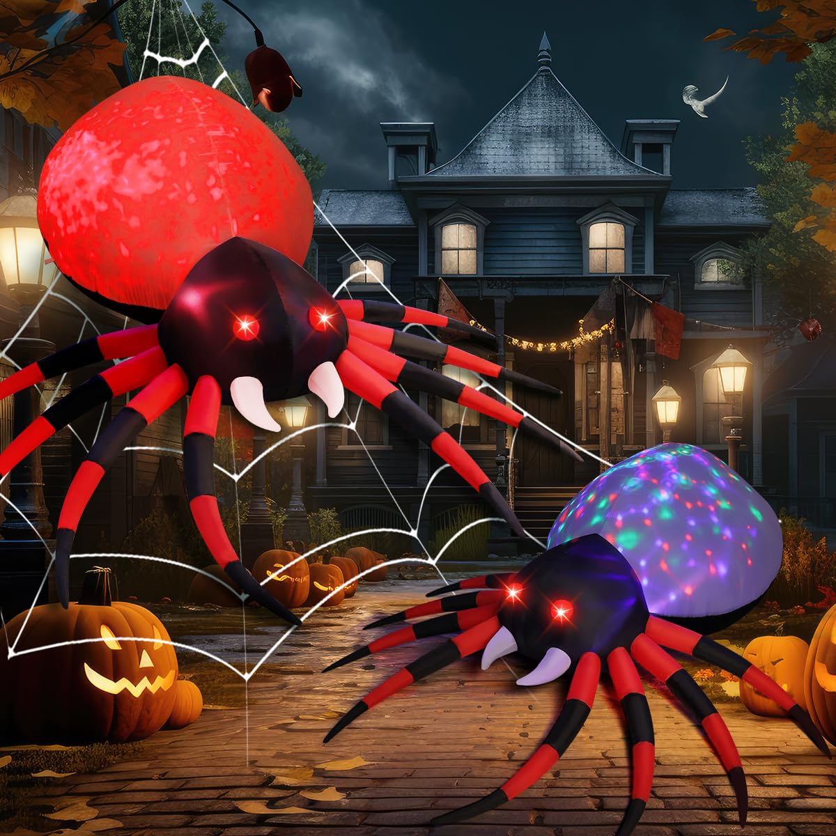 Amazon.com: GOOSH 5 FT and 8 FT Halloween Inflatable Spider Outdoor ...